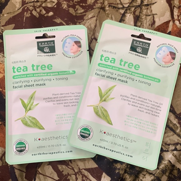 Earth Therapeutics | Skincare | 3 For 2 Tea Tree Sheet Face Masks ...